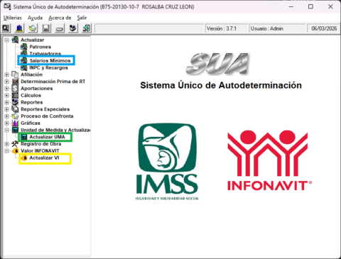 Actualizacion del SUA ver 3.7.1, los Salarios Minimos, UMI y UMA 2026 ...